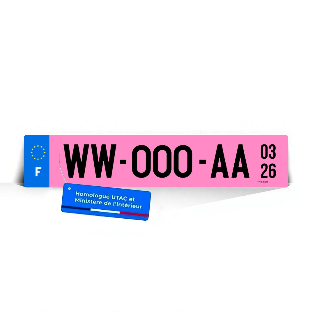 Plaque WW Rose Homologuée - Meilleur Prix | Cmaplaque – cmaplaque